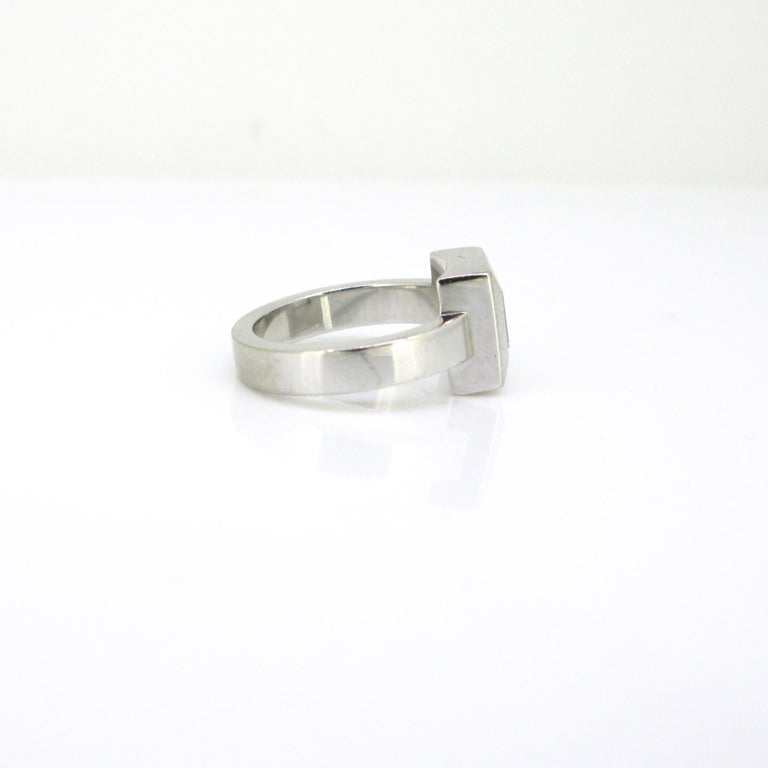 Chopard Happy Diamond Square Ring, 18 Karat White Gold, Switzerland For ...