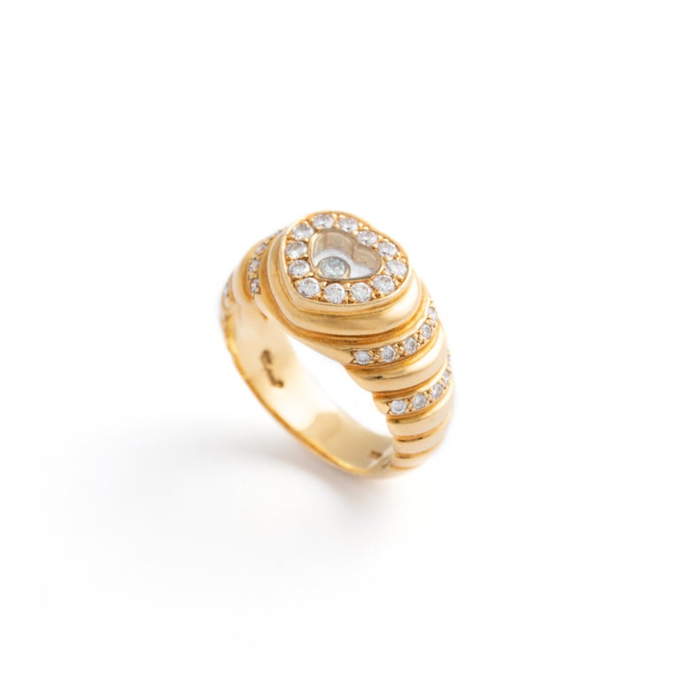 Chopard Happy Diamond Yellow Gold 18k Ring For Sale at 1stDibs