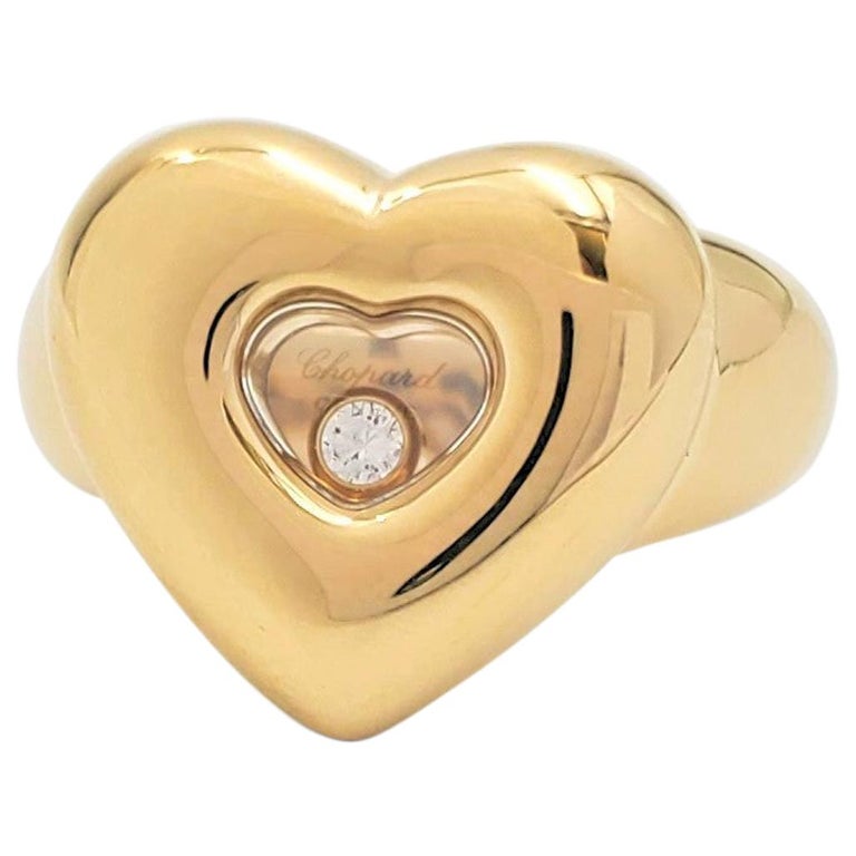 Chopard 'Happy Diamond' Yellow Gold Heart Ring at 1stDibs