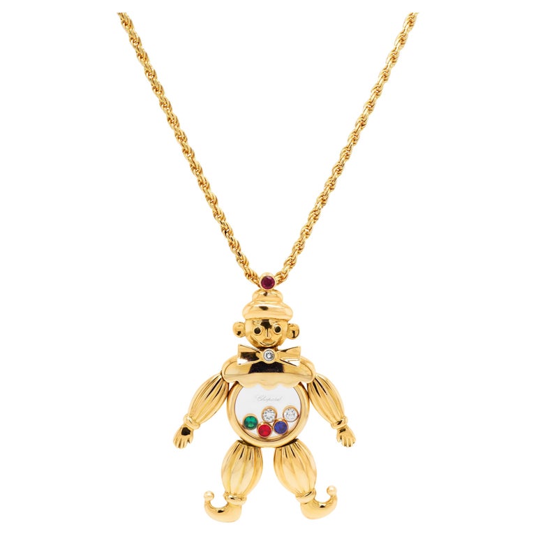 Chopard Happy Diamonds 18K Gold Ruby Diamond Emerald Sapphire Clown ...