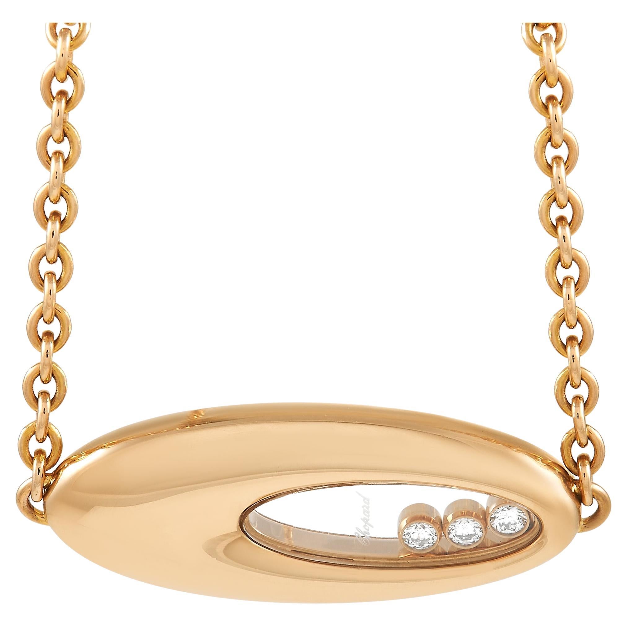 Chopard Imperiale 18K Yellow Gold Pink and White Diamond Heart Pendant ...
