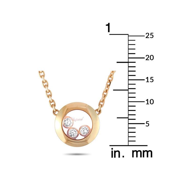 Chopard Happy Diamonds 18 Karat Gold 3 Floating Diamonds Circle Pendant ...