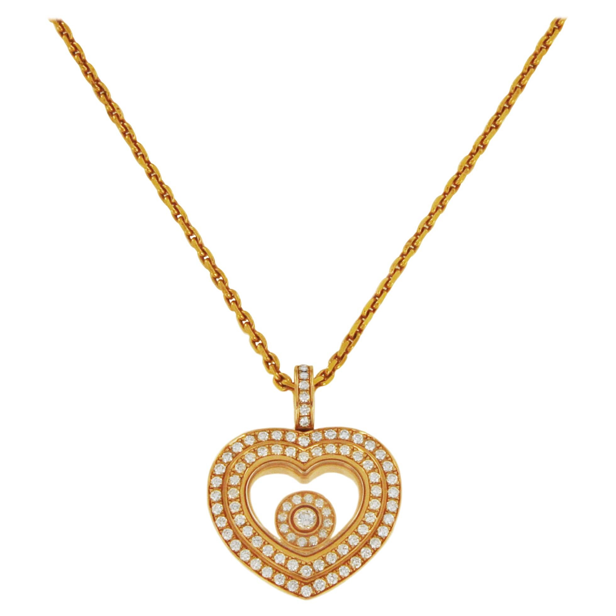 CHOPARD Happy Diamond Gold Heart Charm/Pendant For Sale at 1stDibs