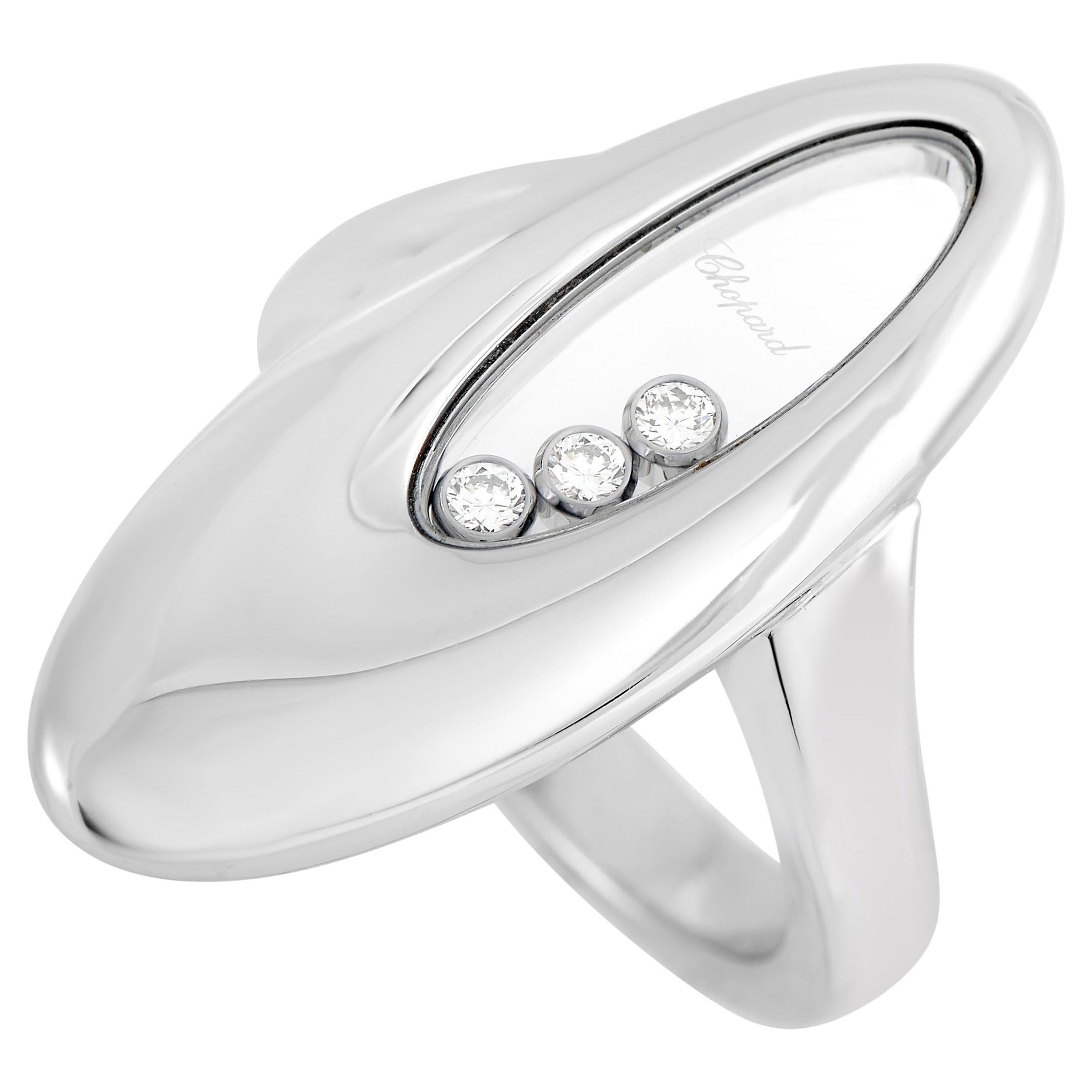 Chopard Happy Diamonds 18K White Gold 0.27 Ct Diamond Ring For Sale at ...