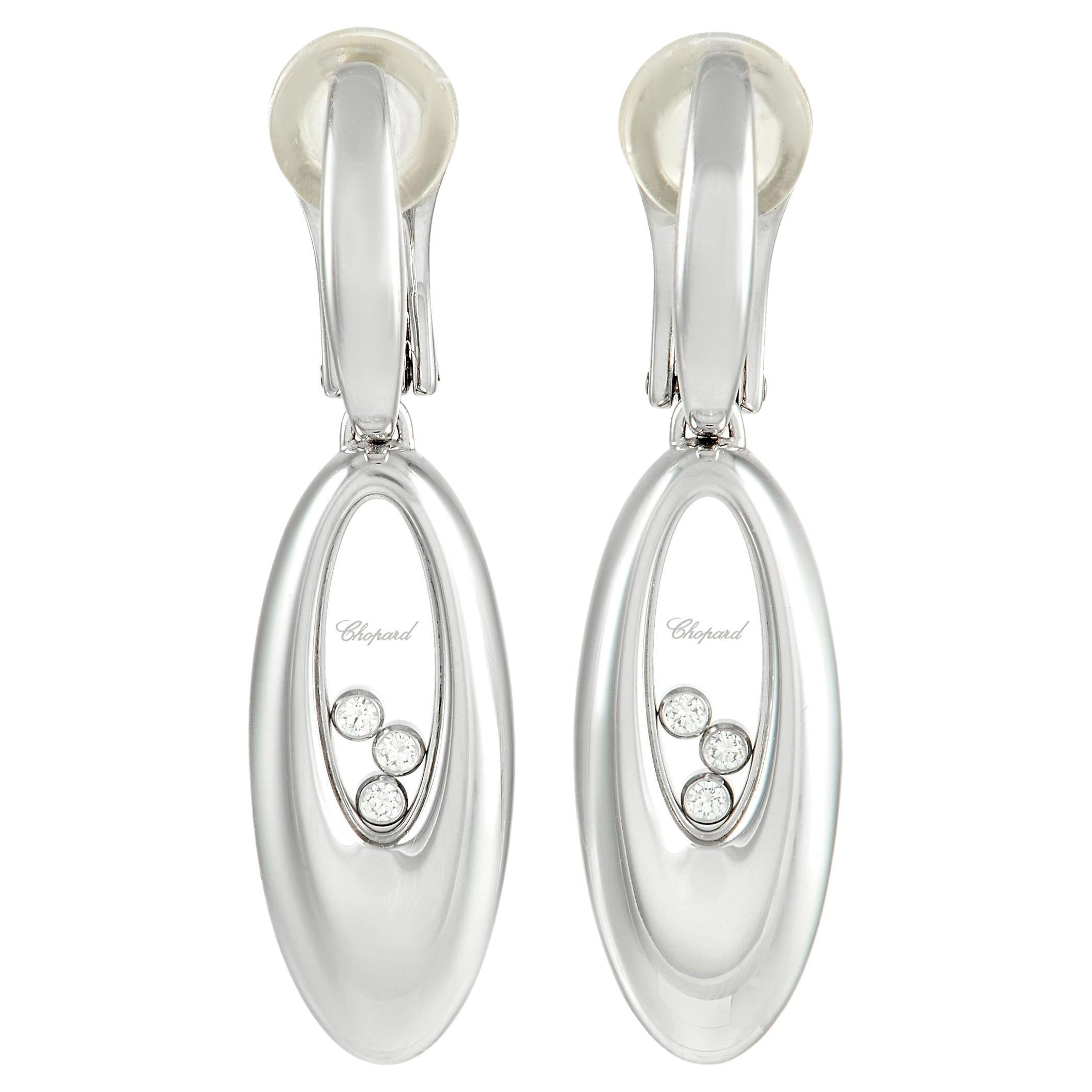 Chopard Happy Diamonds Heart Earrings 18 Karat White Gold at 1stDibs ...