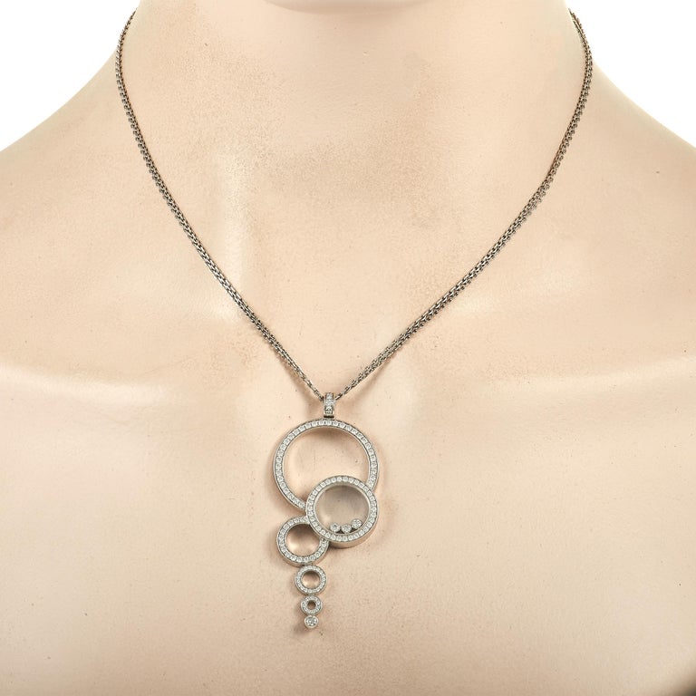 Chopard Happy Diamonds 18K White Gold 1.35 Ct Diamond Pendant Necklace ...
