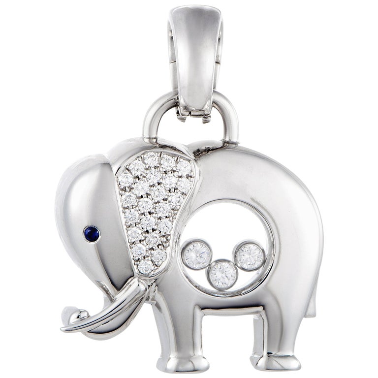 Chopard Happy Diamonds 18 Karat White Gold Diamond and Sapphire ...
