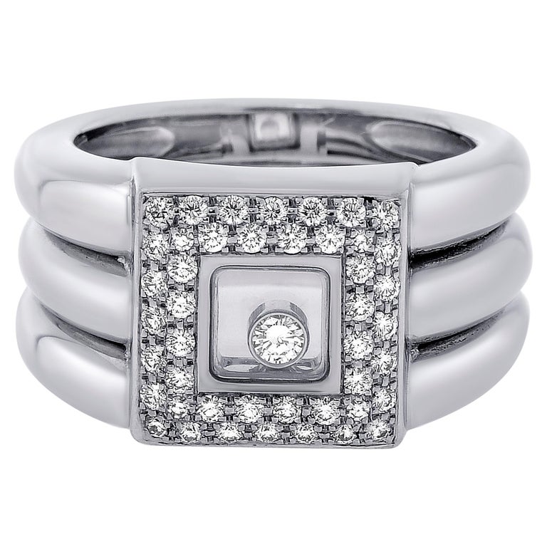 Chopard Happy Diamonds 18k White Gold, Diamond Band Ring Sz. 6.75 For ...