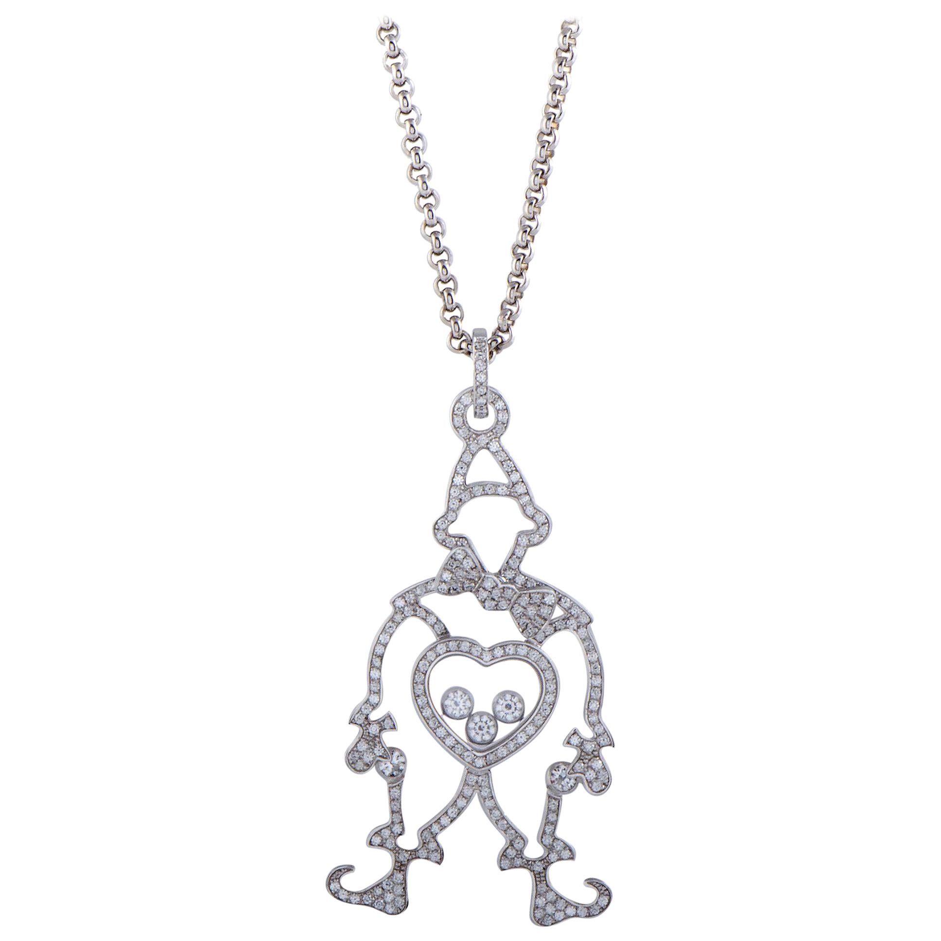 Chopard Happy Diamonds 18K White Gold Full Diamond Pave 3 Floating ...