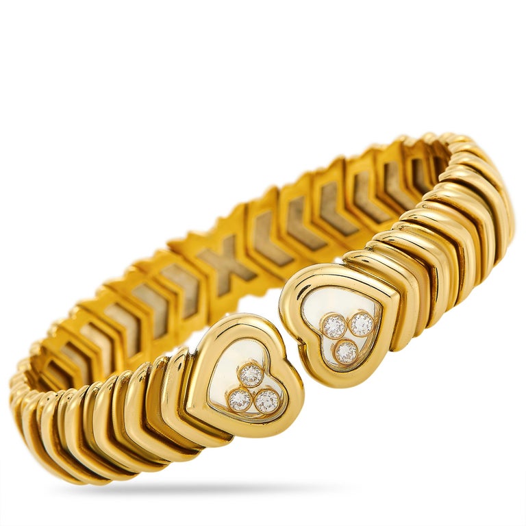 Chopard Happy Diamonds 18K Yellow Gold Diamond Bracelet at 1stDibs