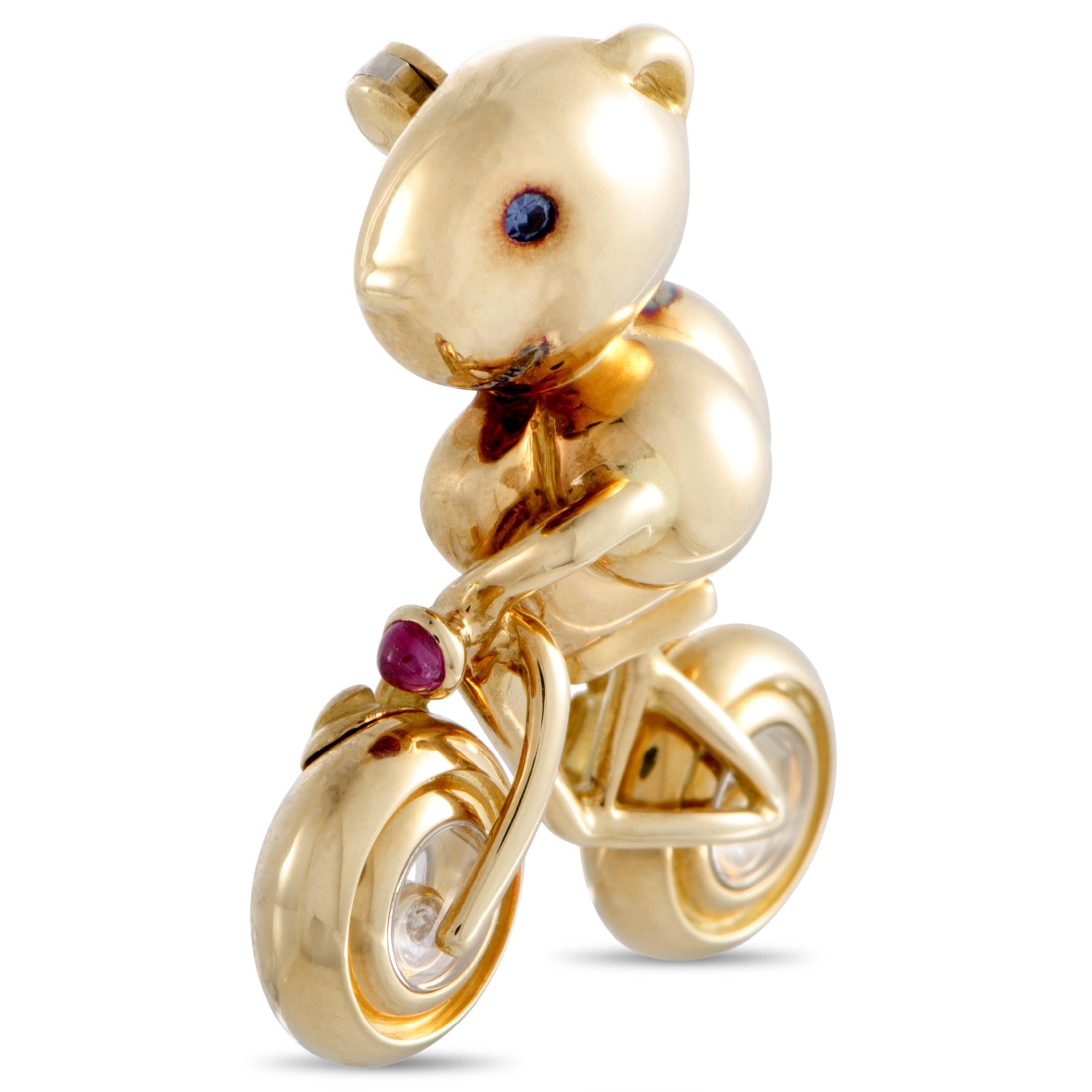 Chopard Happy Diamonds 18 Karat Yellow Gold Floating Diamonds, Sapphire ...