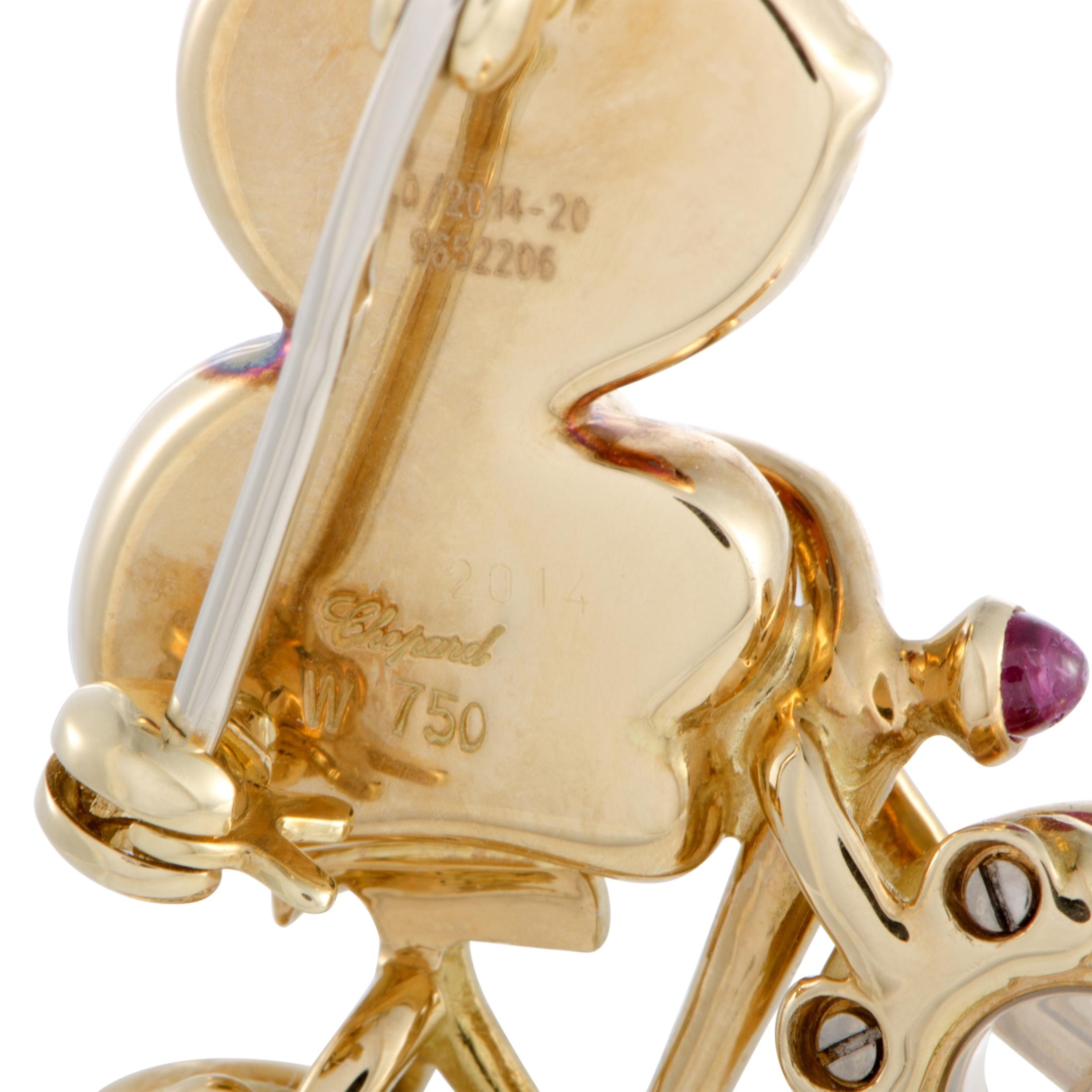 Chopard Happy Diamonds 18 Karat Yellow Gold Floating Diamonds, Sapphire ...