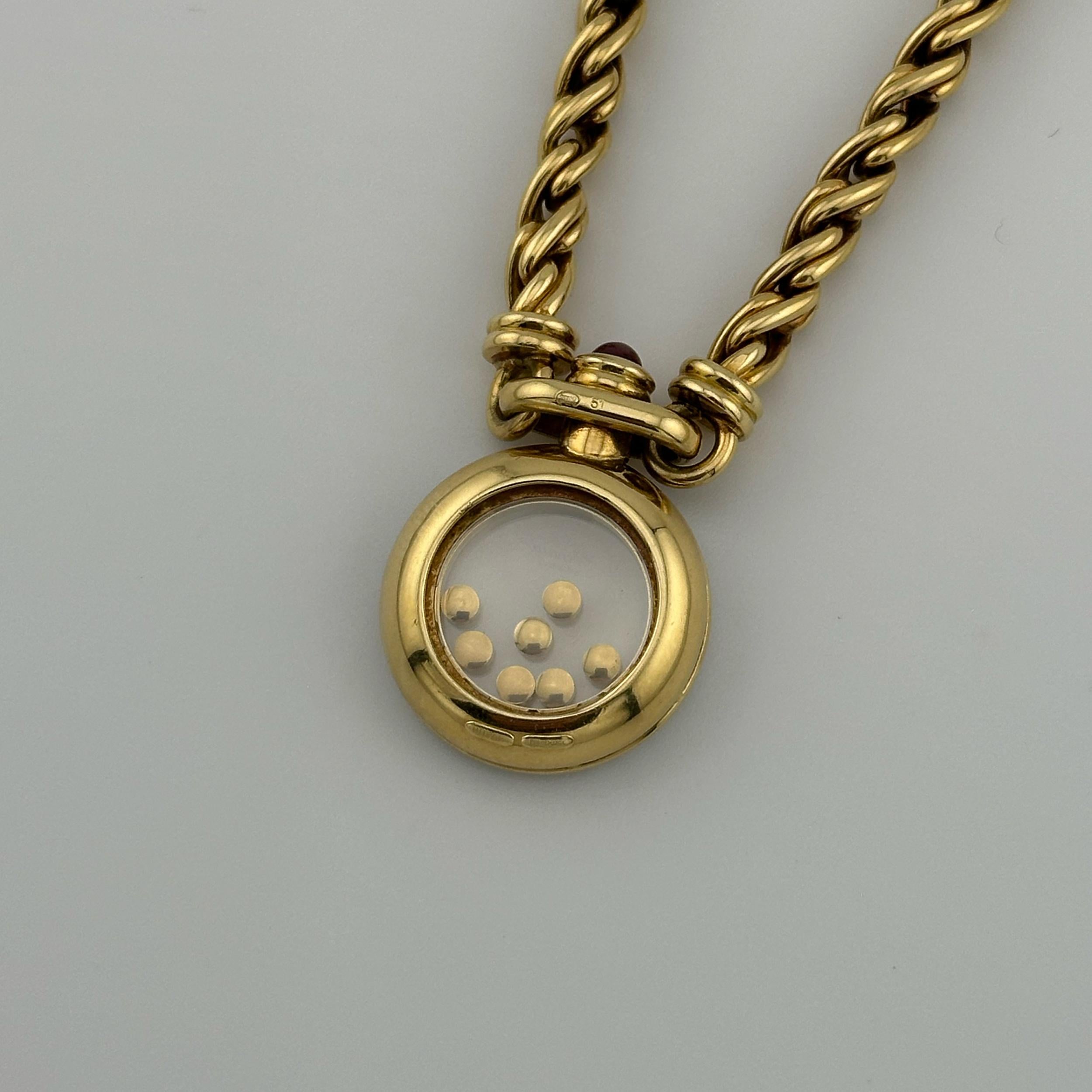 Chopard Happy Diamonds 18K Yellow Gold Necklace For Sale at 1stDibs