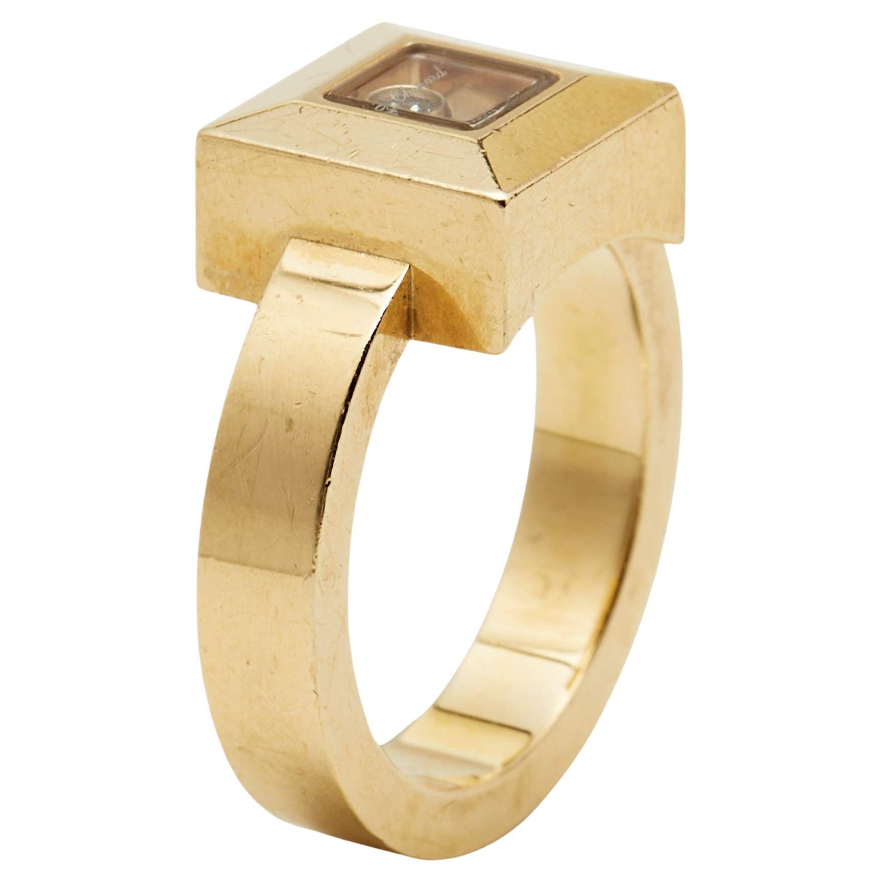 Rare Vintage Chopard Happy Diamonds Ruby and Diamond 18k Yellow Gold ...