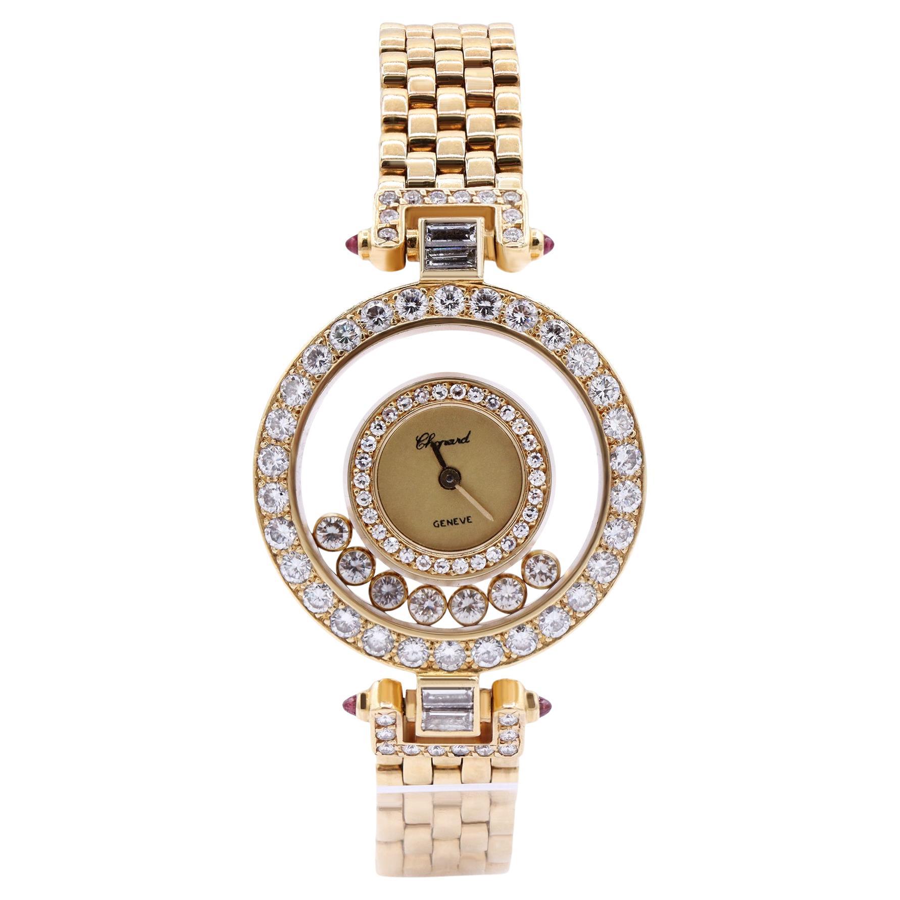 Chopard Happy Diamonds 4118 Ladies 18K Yellow Gold watch For Sale at ...