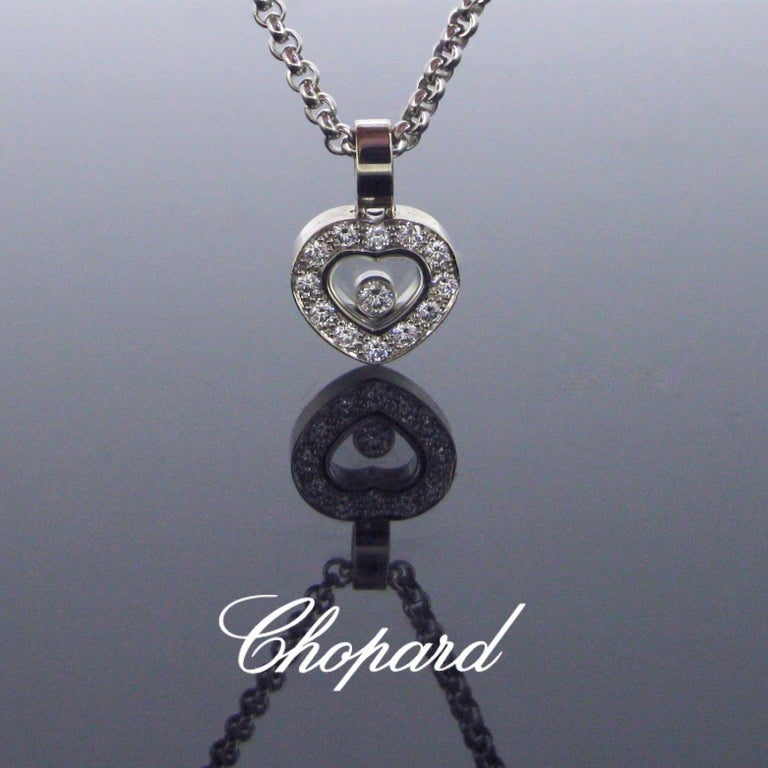 Chopard Happy Diamonds Floating Diamond White Gold Heart Shape Pendant ...