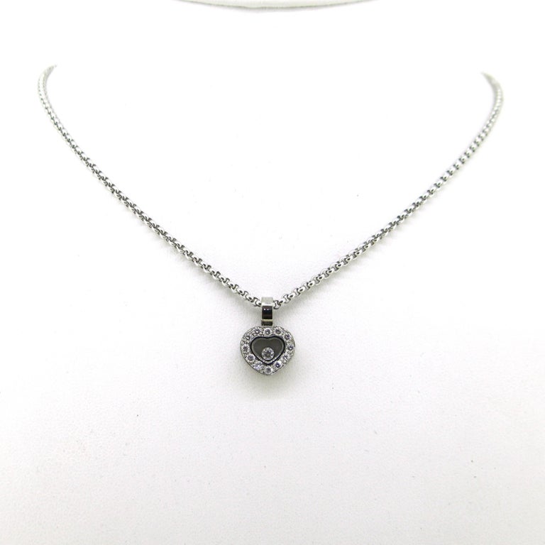 Chopard Happy Diamonds Floating Diamond White Gold Heart Shape Pendant ...