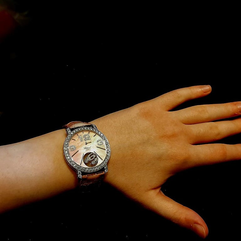 Chopard Happy Diamonds Happy Time Full Diamonds Set White Gold, Mother ...