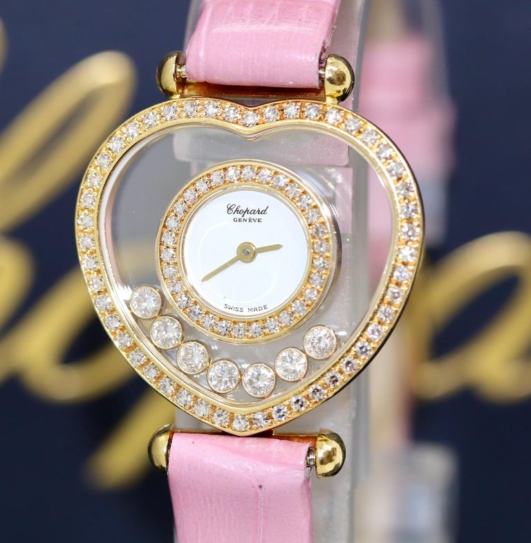Chopard Happy Diamonds Heart, 18 Karat Gold Ladies Wrist Watch For Sale ...