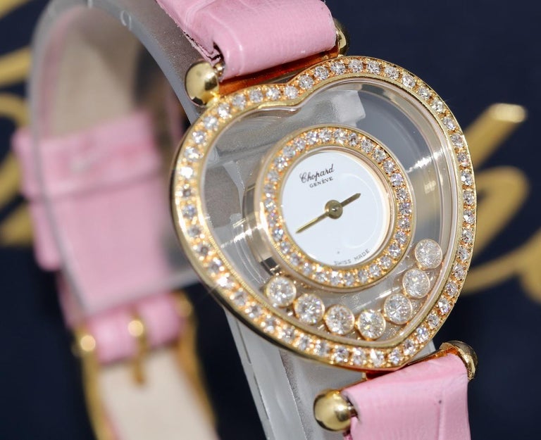 Chopard Happy Diamonds Heart, 18 Karat Gold Ladies Wrist Watch For Sale ...