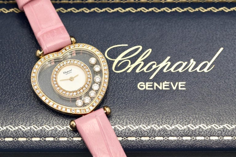 Chopard Happy Diamonds Heart, 18 Karat Gold Ladies Wrist Watch For Sale ...