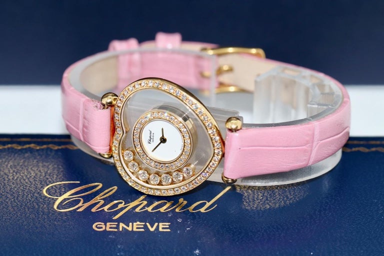 Chopard Happy Diamonds Heart, 18 Karat Gold Ladies Wrist Watch For Sale ...