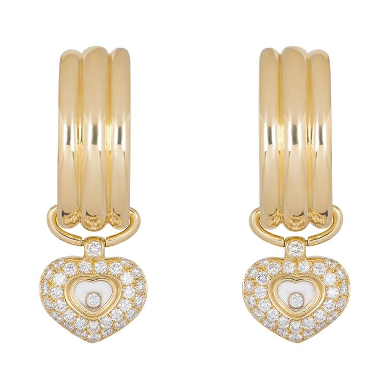 Chopard Happy Diamonds Heart Hoop Earrings For Sale at 1stdibs