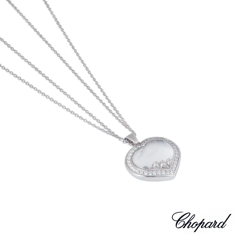 Chopard Happy Diamonds Heart Necklace with Double Gold Chain at 1stDibs ...
