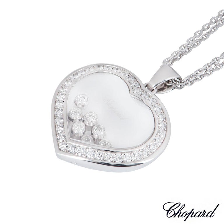 Chopard Happy Diamonds Heart Necklace with Double Gold Chain at 1stDibs ...