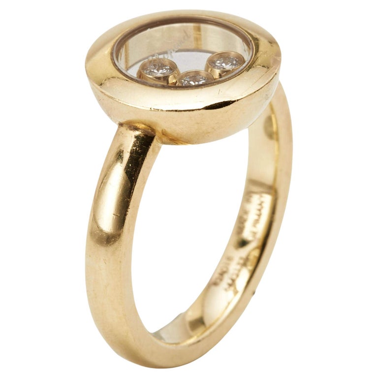 Chopard Happy Diamonds Icon Diamond 18k Yellow Gold Ring Size 52 For ...