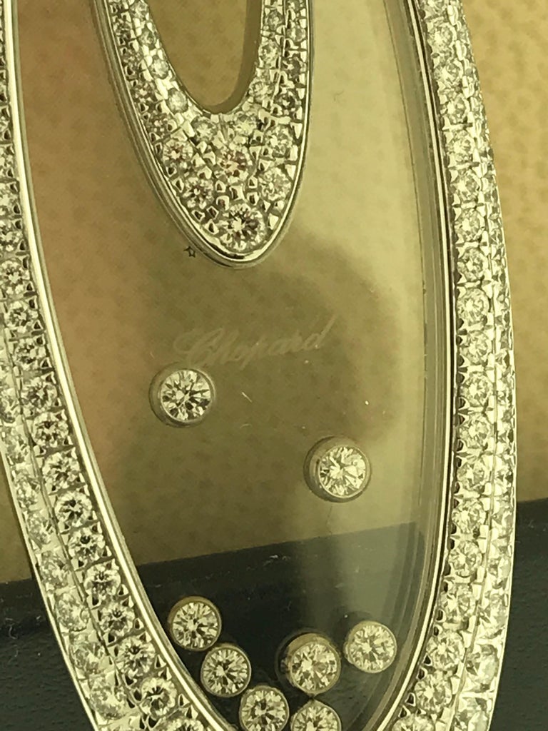 Chopard Happy Diamonds Large Oval White Gold Pendant Necklace 79/7782 ...