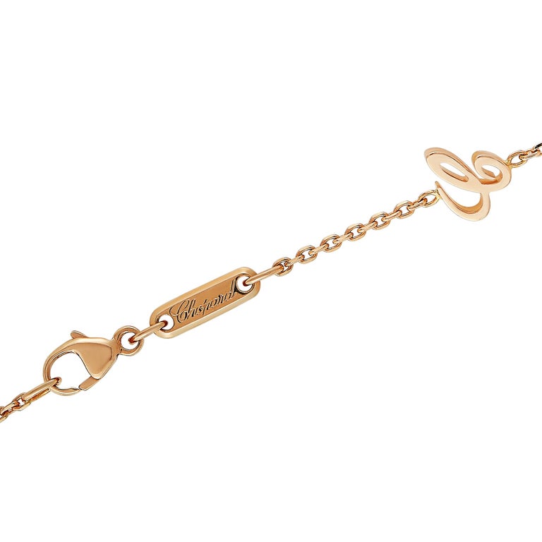 Chopard Happy Diamonds Rose Gold Floating Diamond Pendant Necklace at ...