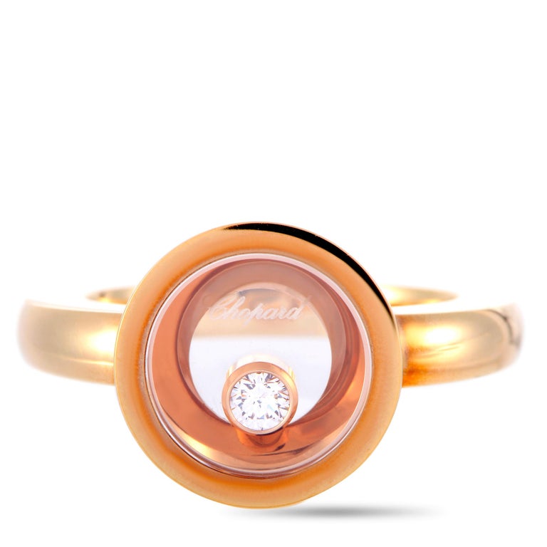 Chopard Happy Diamonds Rose Gold Floating Diamond Ring at 1stDibs ...