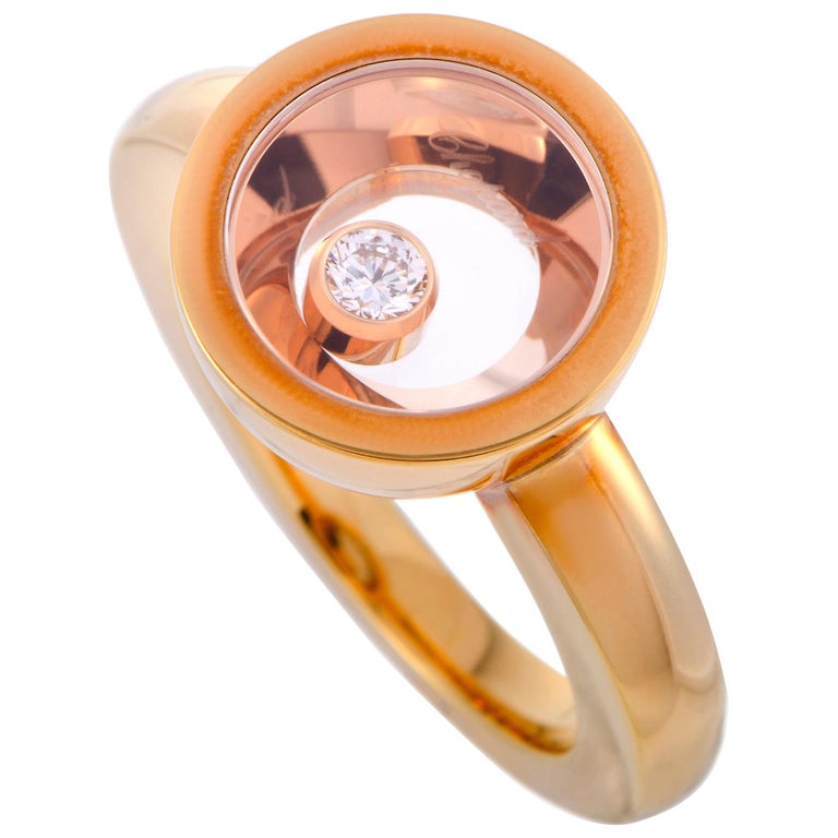 Chopard Happy Diamonds Rose Gold Floating Diamond Ring at 1stDibs ...