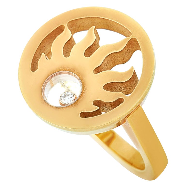 Chopard Happy Diamonds Sun 18 Karat Rose Gold and Floating Diamond Ring ...