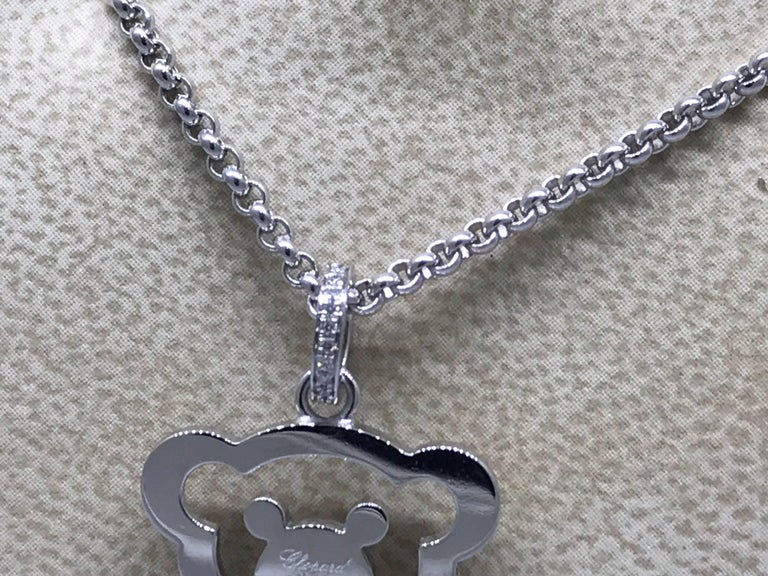 Chopard Happy Diamonds White Gold Teddy Bear Pendant / Necklace at ...