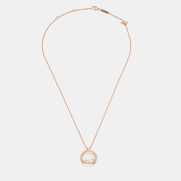 Chopard Happy Diamonds with Floating Arabic Letter 18k Rose Gold ...