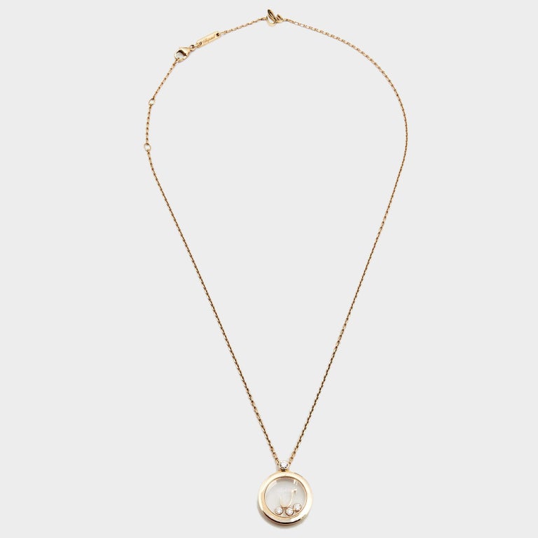 Chopard Happy Diamonds with Floating Arabic Letter 18k Rose Gold ...