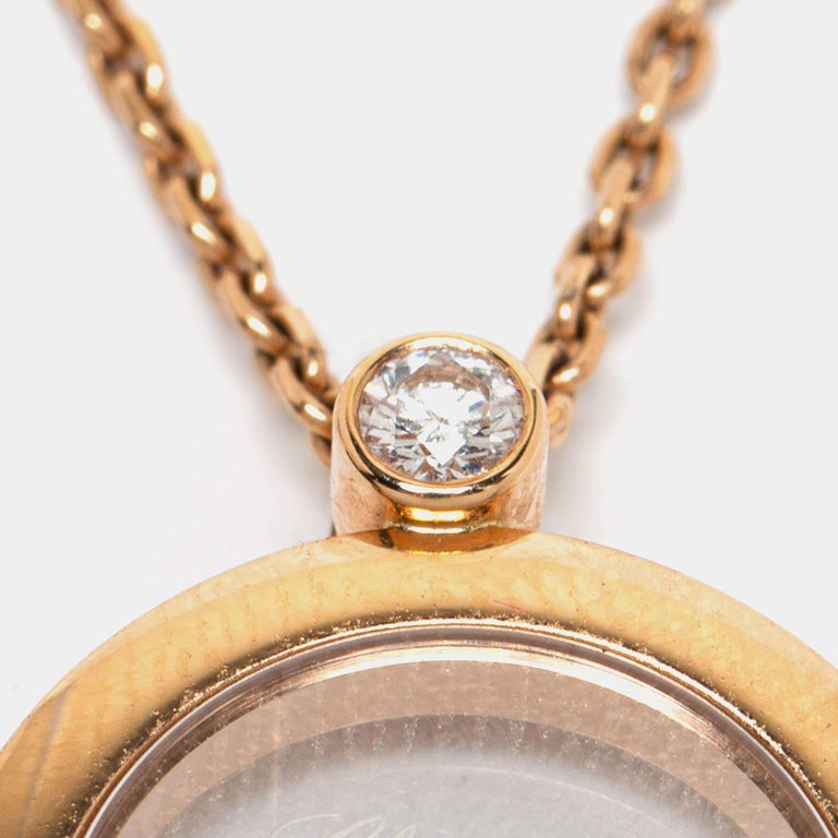 Chopard Happy Diamonds with Floating Arabic Letter 18k Rose Gold ...