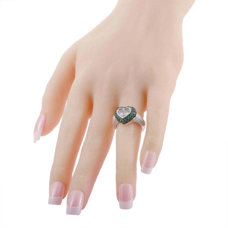 Chopard Happy Diamonds Women's 18 Karat Gold Diamond and Emerald Pave ...