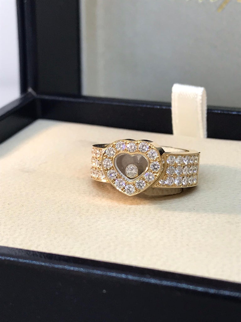Chopard Happy Diamonds Yellow Gold Pave Diamond Heart Ring 82/8937 For ...
