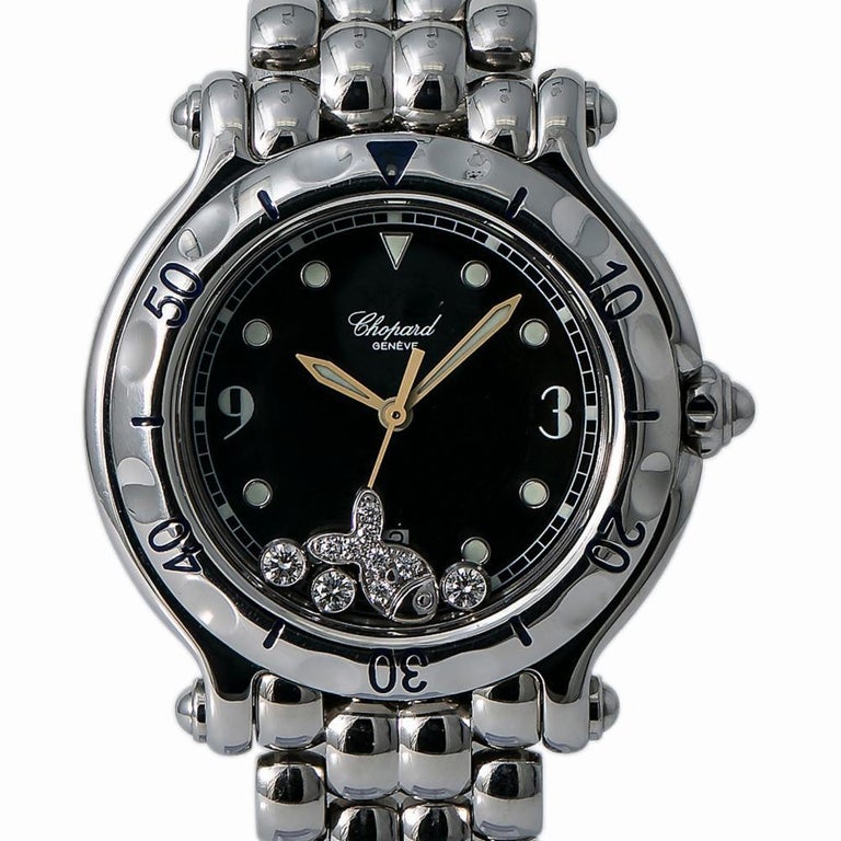 Chopard Happy Fish 27/8925 Women's Quartz Watch 4 Floating Diamonds SS ...