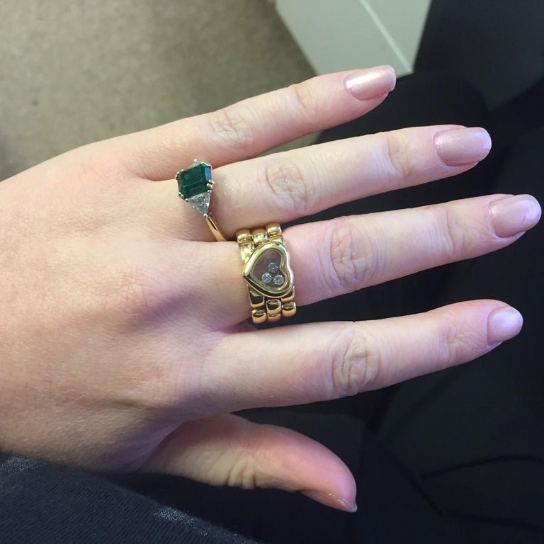 Chopard Happy Heart Diamond Gold Flex Link Ring at 1stDibs | chopard ...