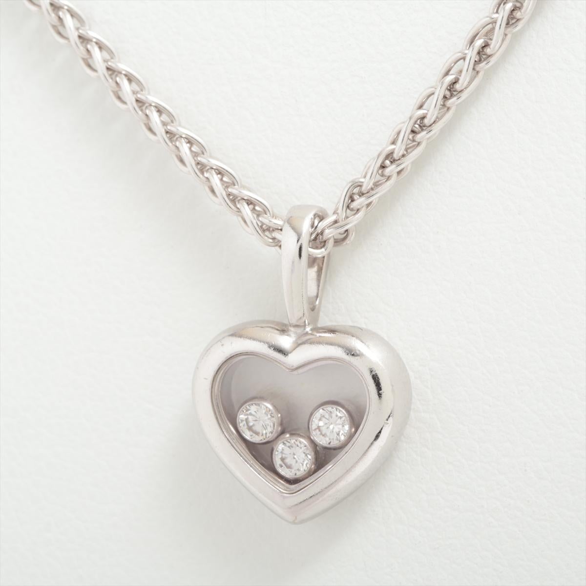 Chopard Happy Heart Diamond Necklace White Gold For Sale at 1stDibs