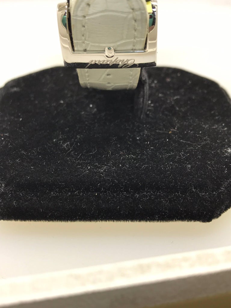 Chopard Happy Spirit 18 Karat White Gold Pave Diamond Leather Band ...