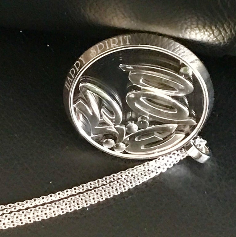 Chopard Happy Spirit 18 Karat White Gold Diamond Pendant Necklace Large ...