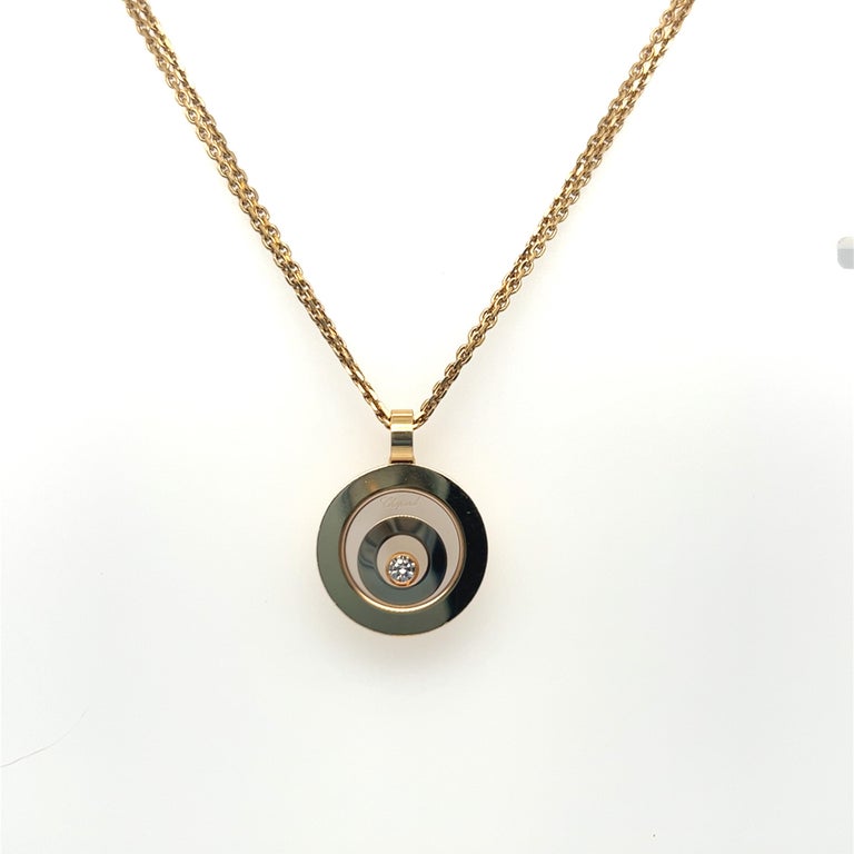 Chopard Happy Spirit Diamond Pendant Double Strand Chain 18K Yellow ...