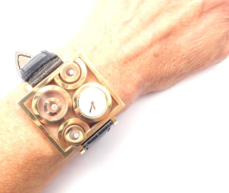 Chopard Happy Spirit Floating Diamond Yellow Gold Large Watch at ...