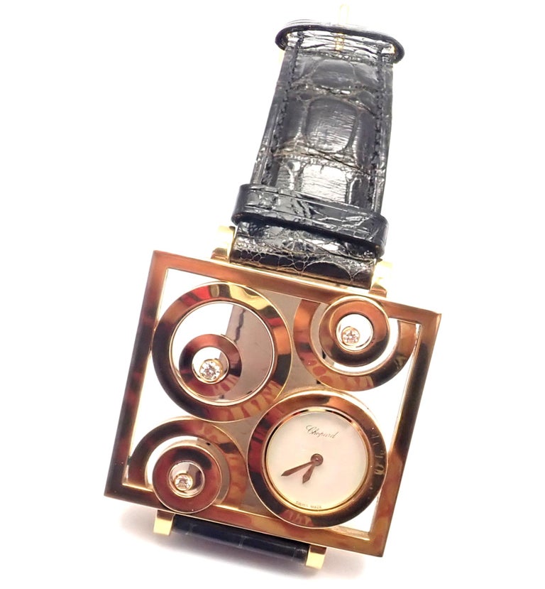 Chopard Happy Spirit Floating Diamond Yellow Gold Large Watch at ...