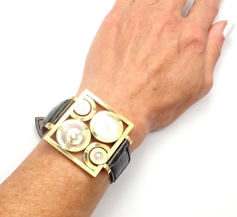 Chopard Happy Spirit Floating Diamond Yellow Gold Large Watch at ...